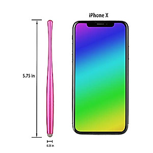 CCIVV Slim Waist Stylus Pens for Touch Screen, Compatible with iPad, iPhone, Kindle Fire + 8 Extra Replaceable Hybrid Fiber Tips (Pink, Purple, Blue, Rose Gold)