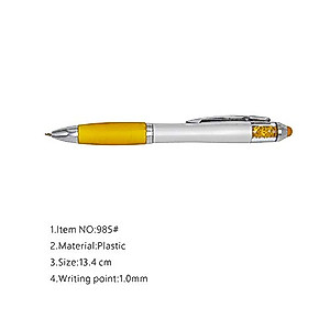 MiSiBao Stylus Pens for Touch Screens, Medium Point Pens with Crystals for Women and Kids Black Ink Pen with Stylus Ballpoint Pens with Comfort Grip for The Ipad(10 Count+4 Refills)