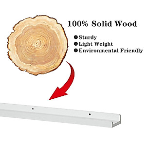 Picture Shelves 57",Narrow Long Floating Ledge for Wall Set of 4,Large Wood Rustic Photo Frames Vinyl Record Storage Display Nursery Kids Bookshelf Decor for Living Room Bedroom Kitchen