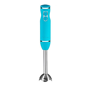 Chefman Immersion Stick Hand Blender with Stainless Steel Shaft & Blades, Powerful Ice Crushing 2-Speed Control Handheld Mixer, Purees Smoothie, Sauces & Soups, 300 Watts, Turquoise