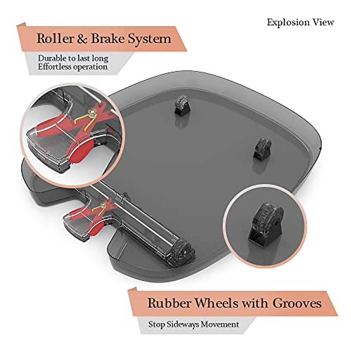 EVERIE GL01-M35 Medium Metal Sliding Appliance Tray with Rollers Compatible with Single Serve Brewers, Coffee Makers, Stand Mixers, Blenders
