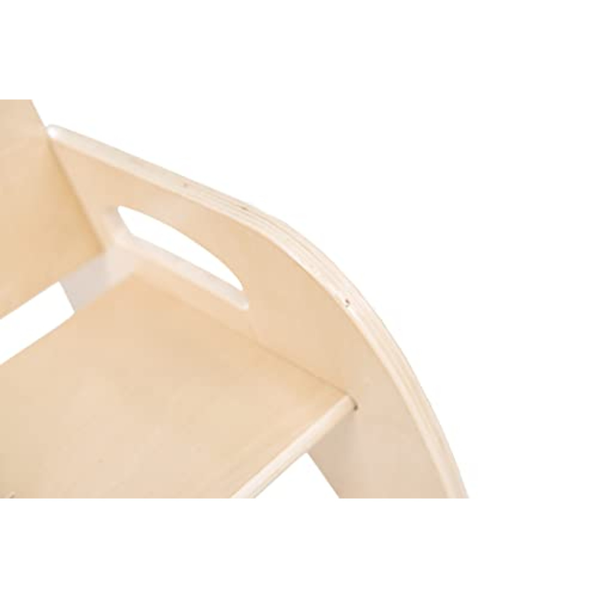 Foundations Simple Sitter Low 13” Feeding Chair, Wide “No Tip” Base, Adjustable Safety Harness, Food Service Grade Finish, Easy to Clean, Sturdy Baltic Plywood (Natural)