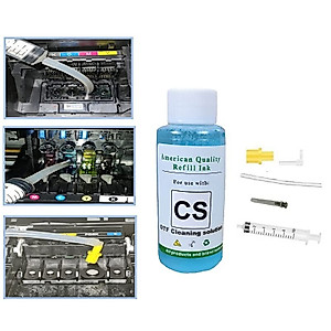 VC DTF Printhead Cleaning Kit Printer Nozzle Cleaner Fluid Solution Print Head Flush Cleaning for Epson Piezo Printhead (100ml/per Bottle) Full Kits