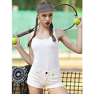 SATINIOR 4 Pieces Sun Visor Hats Adjustable Sports Visor Cap Quick Dry Hat for Women Men Tennis Cycling Running Golf Jogging