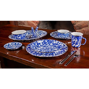 Golden Rabbit Enamelware - Cobalt Swirl Pattern - 15.5" Medium Tray