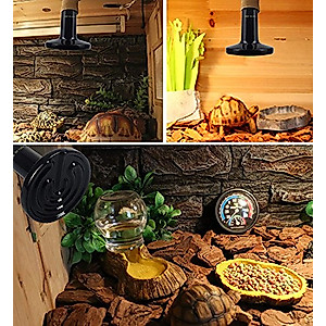 100W 2 Pack Ceramic Heat Lamp Bulb Infrared Reptile Heat Emitter Heater Lamps Bulbs for Pet Brooder Coop Chicken Lizard Bearded Dragon Turtle Snake Aquarium, No Light Emitted No Harm (ETL Listed)