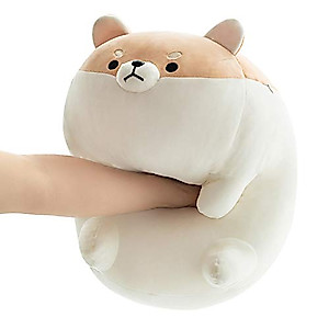 Auspicious beginning Stuffed Animal Shiba Inu Plush Toy Anime Corgi Kawaii Plush Dog Soft Pillow, Plush Toy Gifts for Boys Girls(Brown, 15.7")