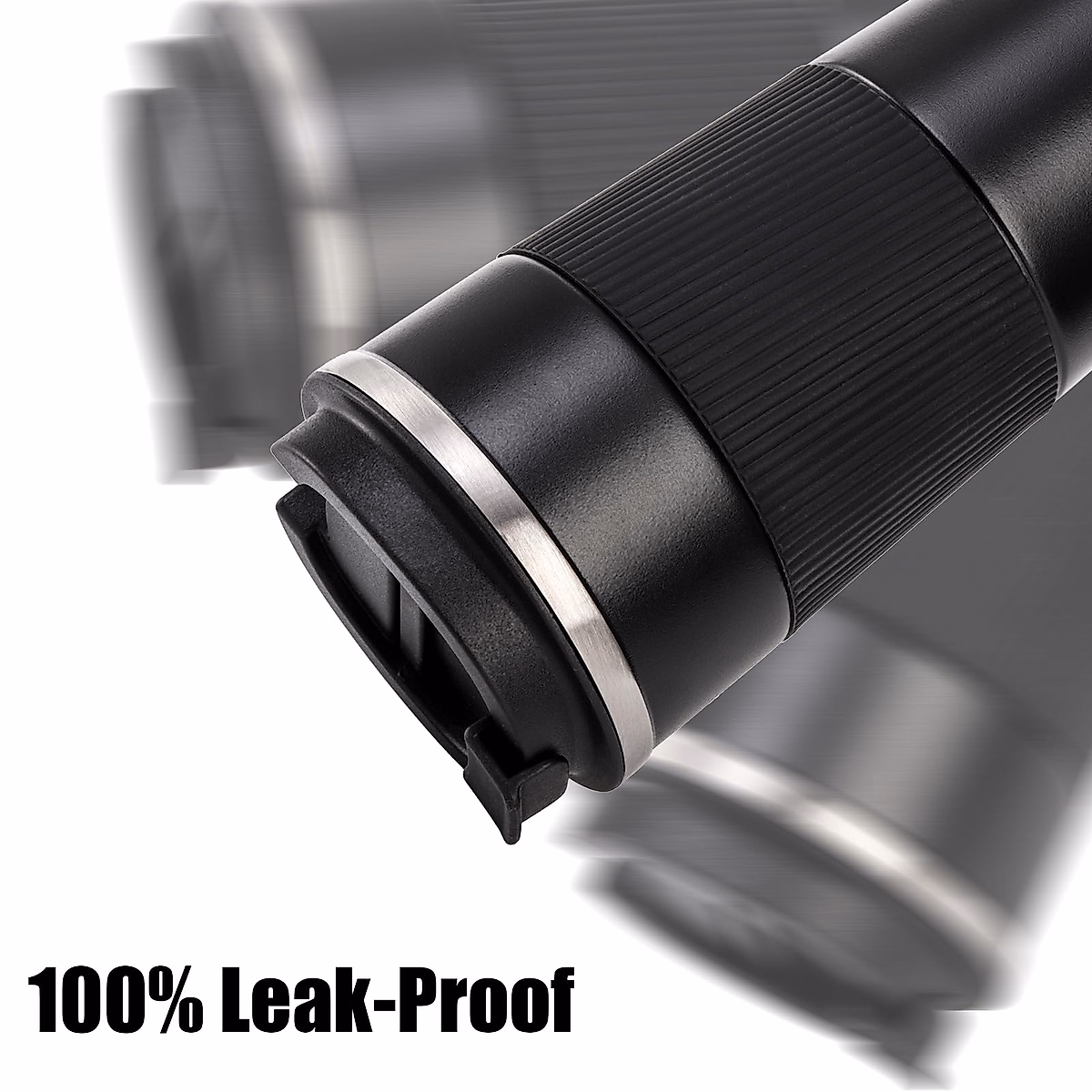 Bekith 2 Pack Travel Coffee Mug, 17oz Insulated Coffee Mug with Leakproof Lid, Double Walled Vacuum Stainless Steel Reusable Coffee Cup Tumbler for Hot and Iced Coffee Tea Water (Black, White)