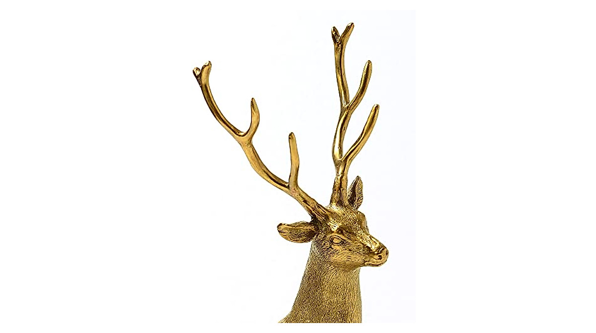 Elegant Gold Bronze Stag Statue for Home Decor