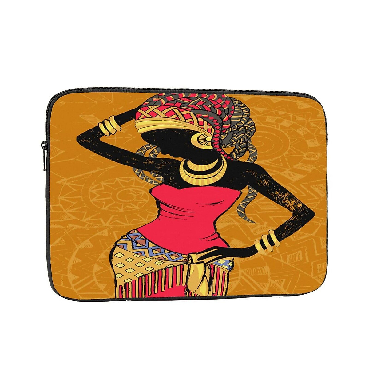African Woman 13 inch Portable Laptop Sleeve Compatible with MacBook Air Notebook Computer Case for Men Women College School Students