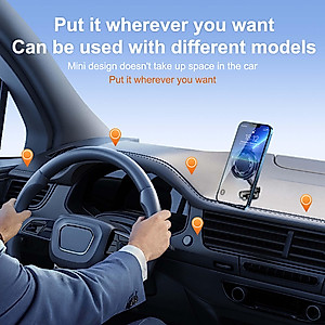 JTRSL for Foldable Magsafe car Mount - 360° Base Rotating Car Dashboard Magnetic Cell Phone Holder, Powerful Magnet Car Phone Holder, Compatible with All Smartphones-MagSafe Car Accessories