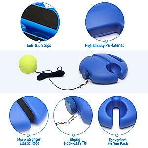 WIWAPLEX Tennis Trainer Rebound Ball with String Solo Tennis Training Kit Portable Tennis Practice Rebounder Equipment Training Tools with Long Elastic Rope for Adults, Kids, Beginners