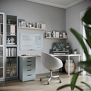 U Brands Glass Dry Erase Board, 35 x 23 Inches, White Frosted Non-Magnetic Surface, Frameless