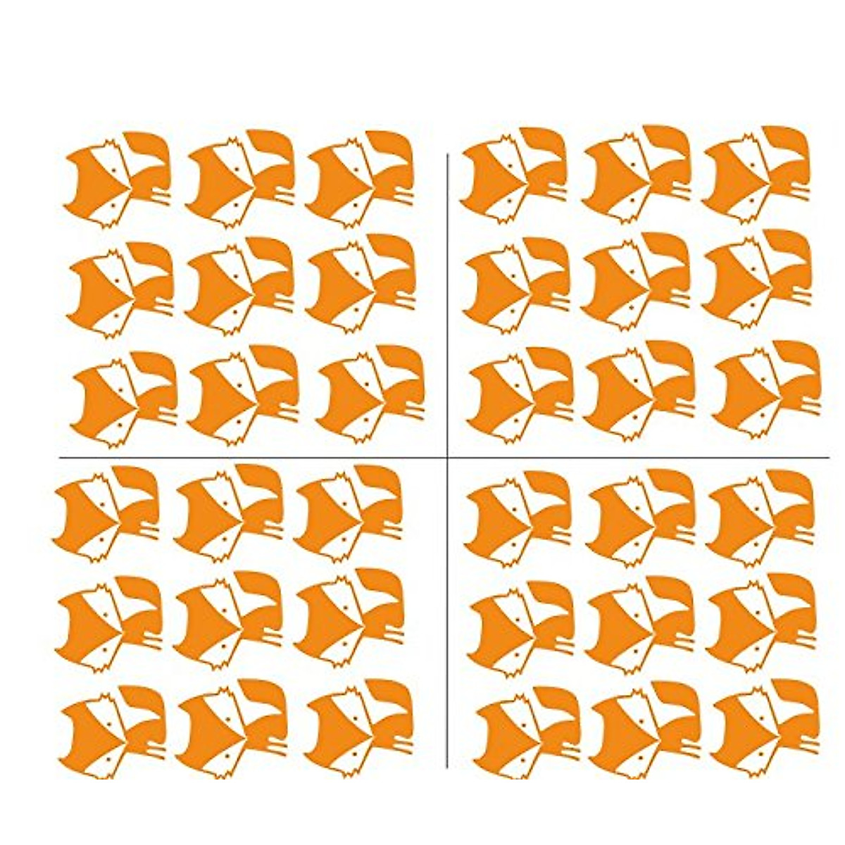 36 Set Orange Forest Fox Pattern Wall Sticker-Kids Nursery Bedroom Home Decoration Vinyl Sticker-DIY Chiildren Room Living Interior Decor Sticker