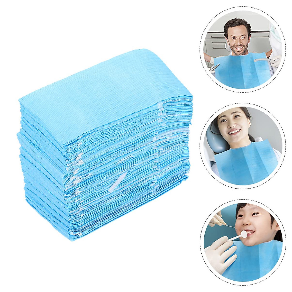 minkissy 240 Pcs Tie Scarf Bibs Disposable Cheek Tooth Bibs Teeth Bibs Patient Bibs Adult Disposable Bibs Beauty Protective Bibs Non-woven Fabric Shop Towel Protection