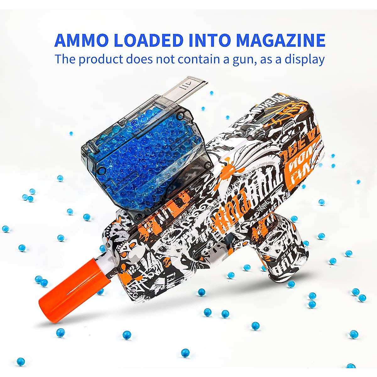 Banvih Gel Gun Blaster Refill Ammo - 7-8mm, 8Pack, 80000 Pieces, 7.5mm Splatter Water Balls Beads Bullets Compatible for Splatrball, Splat Gun, Orby Gun Etc - Blue Green Purple Orange, for Ages 14+