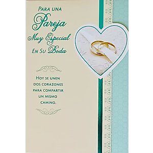 Greeting Card Para Una Pareja Muy Especial En Su Boda - To A Very Special Couple On Their Wedding in Spanish Espanol For Bride Groom Novia Novio