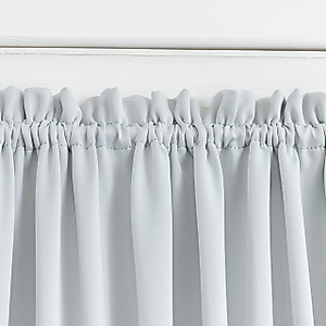 Spring Garden Home White Blackout Curtain for Door Window Room Darkening Thermal Panel Window Covering Blackout Drapery for Front Doors with Free Tieback, 1 Panel, 25 x 40 inch, Greyish White