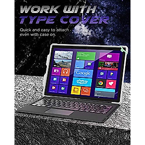 MoKo Case Fit Microsoft Surface Pro 7 Plus/7/6/5/4/LTE, [Heavy Duty] Shockproof Full-Body Rugged Hybrid Tablet Case with Hand Strap & Kickstand Fit Pro 7+/Pro 7/Pro 6/Pro 5/Pro 4/Pro LTE, Green+Gray