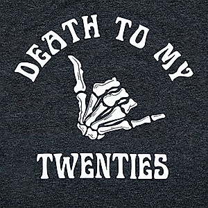 Death to My Twenties Shirt Women 30th Birthday Shirts Skeleton Hand Print Tshirt Thirty Bday Tees Short Sleeve Tops Dark Grey