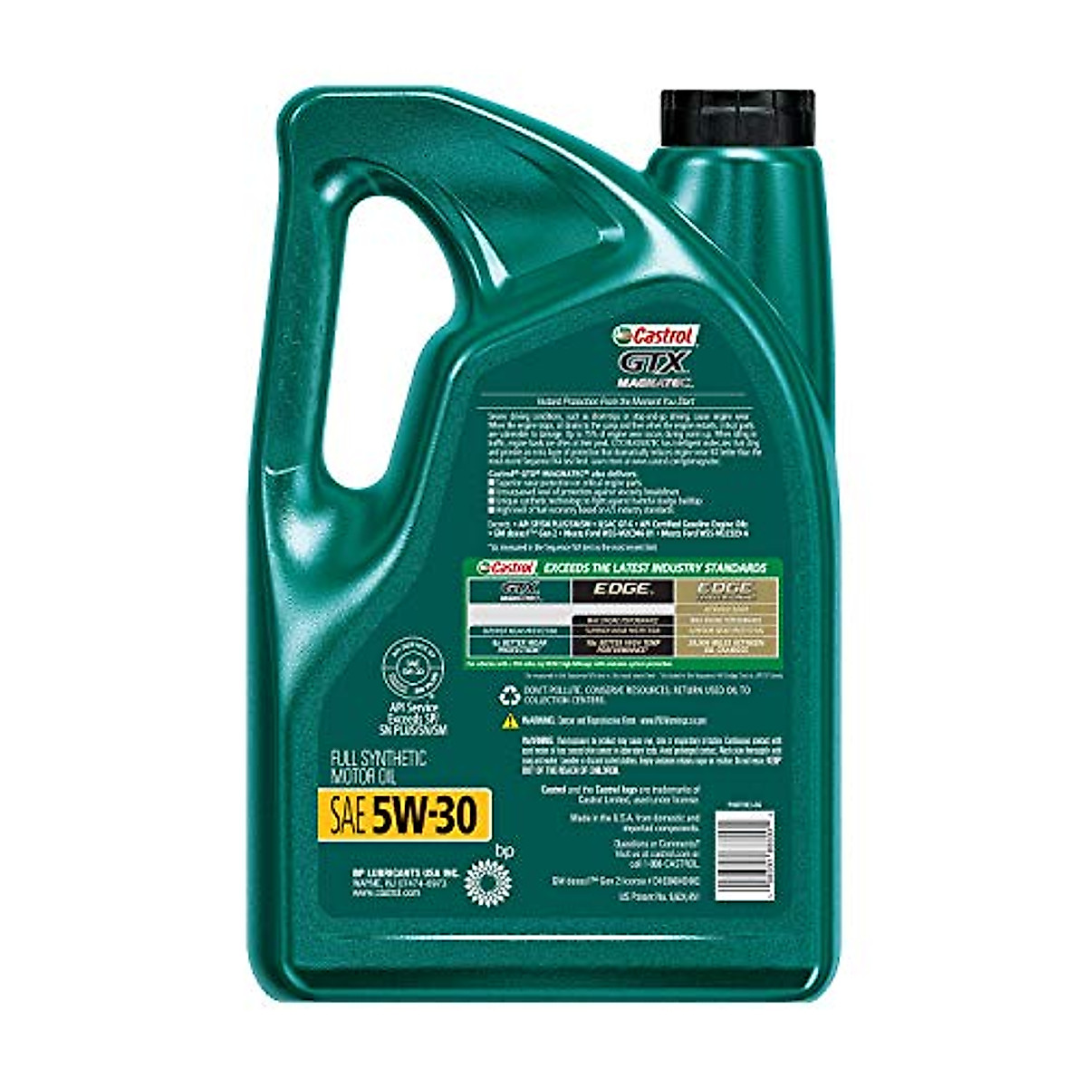 Castrol GTX MAGNATEC 5W-30 Full Synthetic Motor Oil - 5 Quart, (Pack of 3)