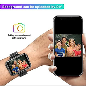 T91 Smart Bracelet 2 in 1 Smart Watch TWS Wireless Bluetooth Headset 1.4 Inch IPS Screen Health Monitor Fitness Tracker Earbuds Combo Running Music Wristband (Black Steel)