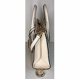 Michael Kors Mirella Small Shopper Top Zip Bag bundled SM TZ Coinpouch Purse Hook (LT Cream Multi/Vanilla PVC)