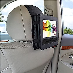 ZugGear Car Headrest Mount Holder Strap Case for Swivel and Flip Style Portable DVD Player - 10 Inch to 10.5 Inch Screen