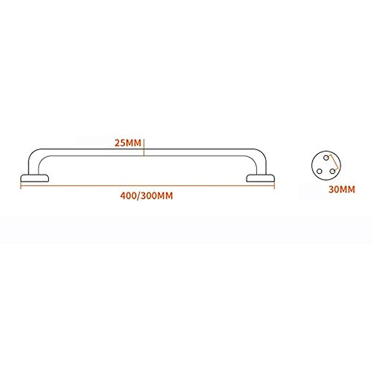 handrail Handles Bathtub Grab Bars Toilet Grab Bars Bathtub Handrail, Shower Safety Handle Bathtub, Toilet, Bathroom, Kitchen, Stair Railing, Shower, with Screws/30Cm