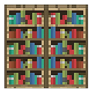 Allenjoy Pixelated Bookshelf Children Window Curtains for Boy Girl Baby Kids Room Bedroom Nursery Toddler Home Office Decor Decorations Durable Fabric Machine Washable 82 in x 84 in