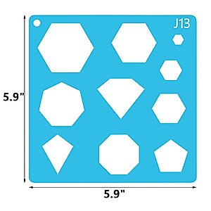 Peohud 40 Pieces Stencils for Kids, Geometric Shaped Stencils, Simple Drawing Chalk Stencils Colorful Art Painting Template for DIY Craft, 5.9 x 5.9 Inches