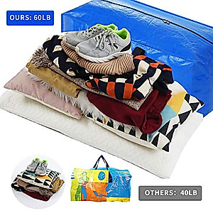 Acnusik 6 Pack Heavy Duty Moving Bags Extra Large Storage Bags, XL Moving Totes Cloth Storage Bags with Zippers Backpack for Clothing Storage, College Moving，Compatible with IKEA Frakta Hand Cart