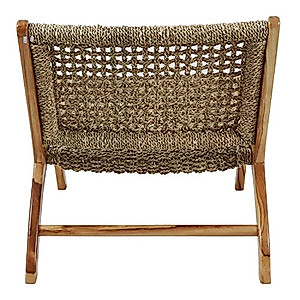 Decor Therapy London Light Oak Seagrass Weave Accent Chair, Natural
