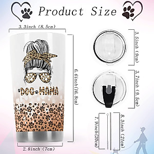 Micellwuu Dog Mom Gifts for Women, DOG MAMA 20 Oz Dog Mom Travel Tumbler, Christmas Mother’s Day Gift for Dog Mom MAMA Fur Mom Dog Lover Dog Owner