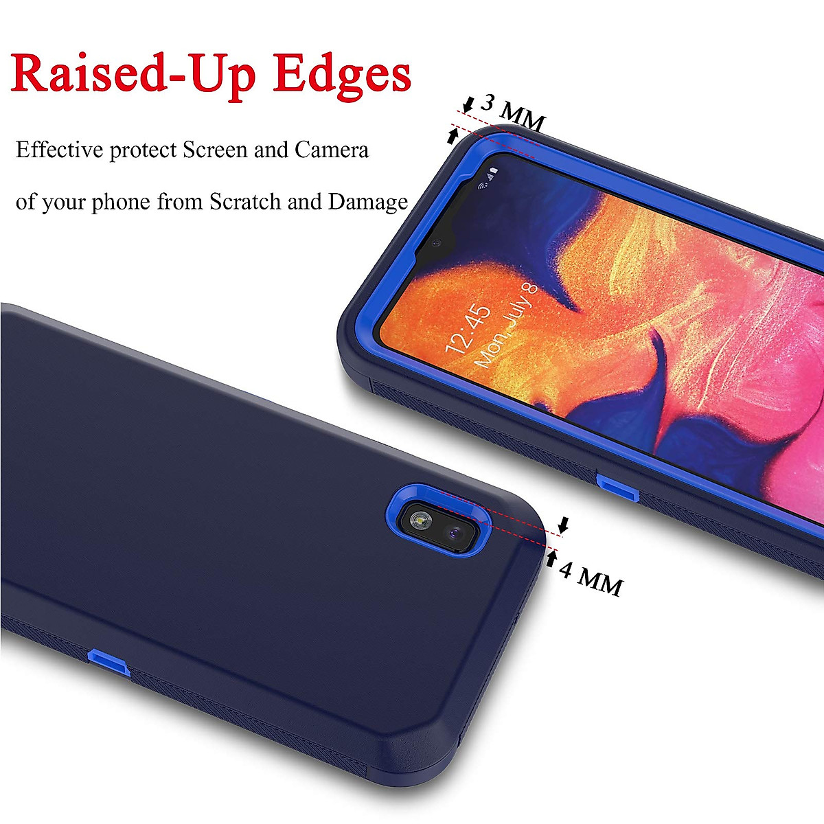 Tiflook for Samsung Galaxy A10e Case, Heavy Duty Shockproof Drop Protection Armor Rugged Hard Plastic + Shock Absorption Silicone Rubber Dual Layer Hybrid Cover Case for Samsung Galaxy A10e, Navy Blue