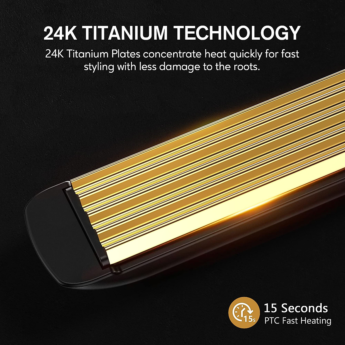 Terviiix Hair Crimper, Crimper Hair Iron for Root, Professional 24K Titanium Crimping Iron for Texture, Volumizing Hair Iron for Thin Fine Hair, Ergonomic Handle Design, Dual Voltage, Auto Off, 1 Inch