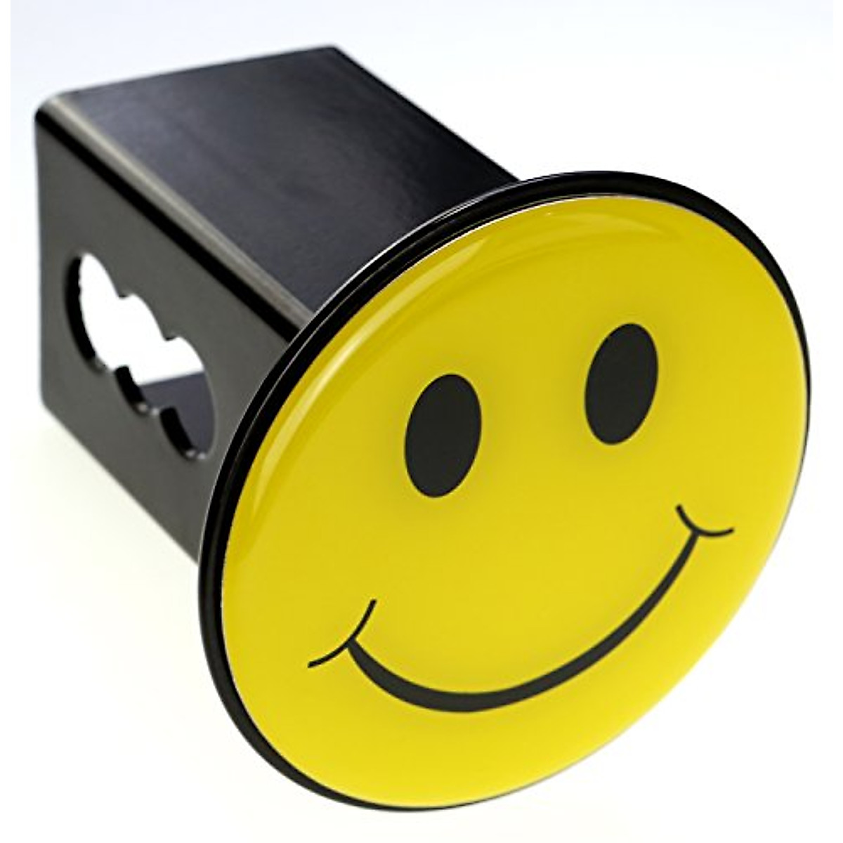 Yellow Smiley Happy Face Metal Hitch Cover Fits 2" Receivers