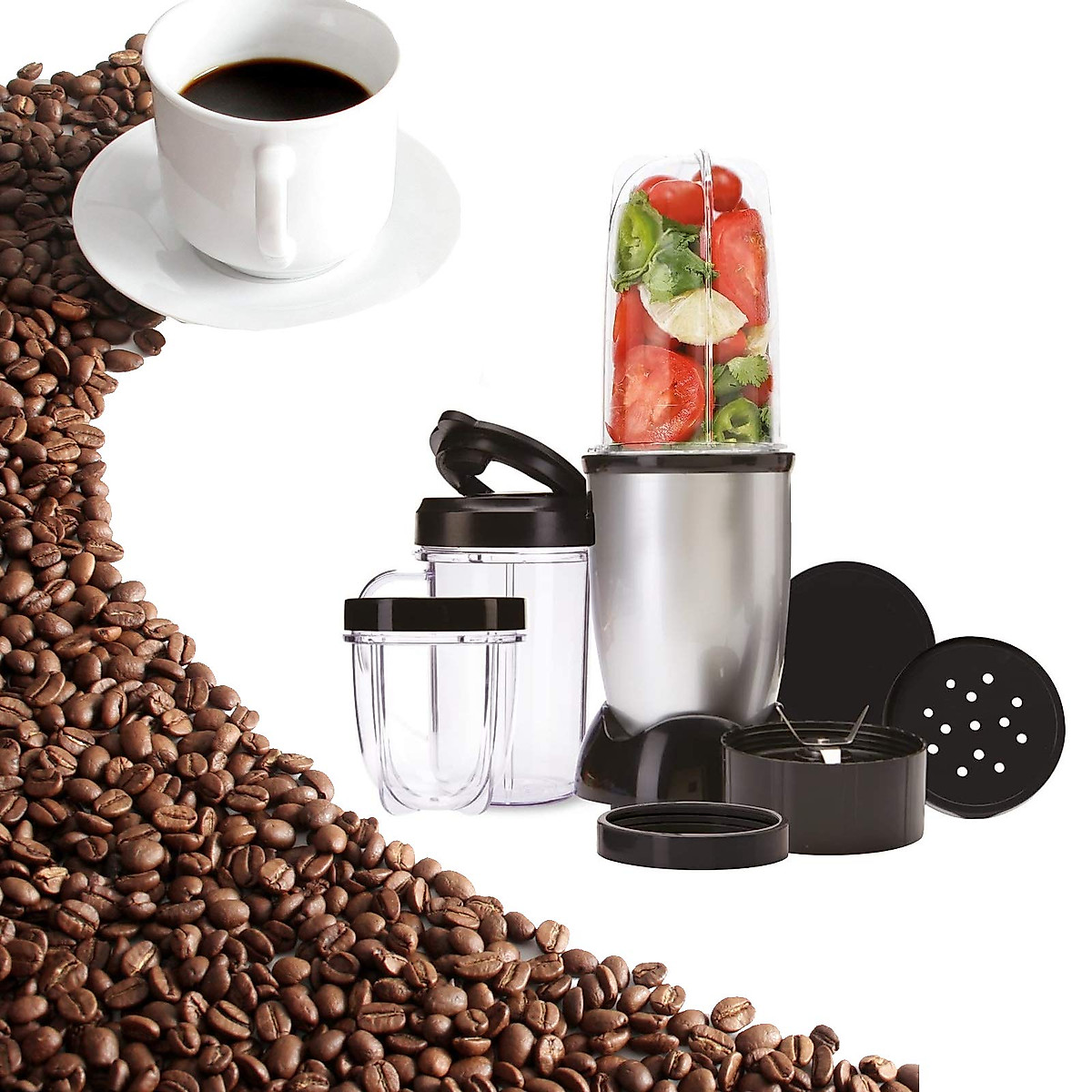 Beaquicy 2 Pack 16oz Cup with Cross Blade and Flat Blade Combo - Replacement for Mag-ic Bullet Blender Juicer 250W MB1001