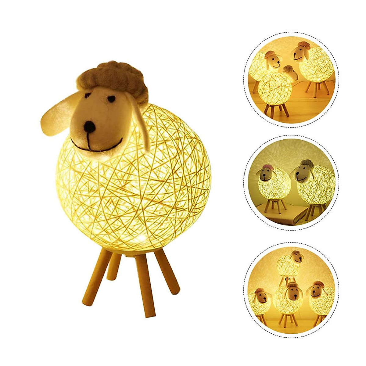 Novelty Lighting 1pc Sheep Night Light Battery Powered Night Light Sheep Shape Decorative Lamp for Indoor Decor Alpaca Night Light Home led Night Ligh Portable Bed