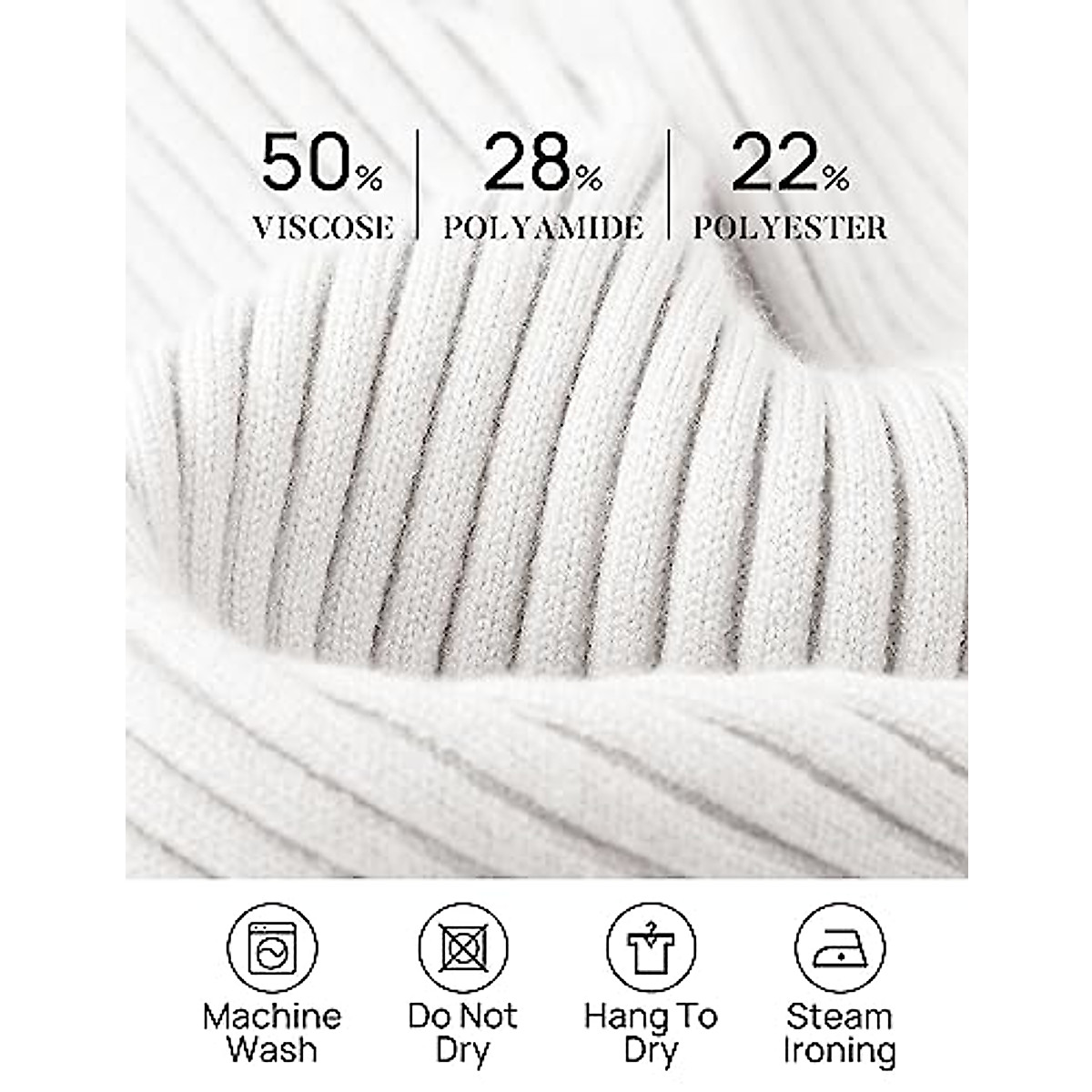 ZESICA Women's 2023 Long Sleeve Square Neck Shirts Fall Clothes Slim Fitted Ribbed Knit Sweater Basic Tee Tops,White,Large