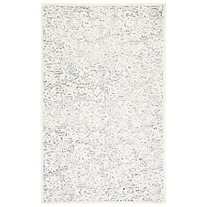 Safavieh Metro Collection Area Rug - 8' x 10', Grey & Ivory, Handmade Wool, Ideal for High Traffic Areas in Living Room, Bedroom (MET853F)