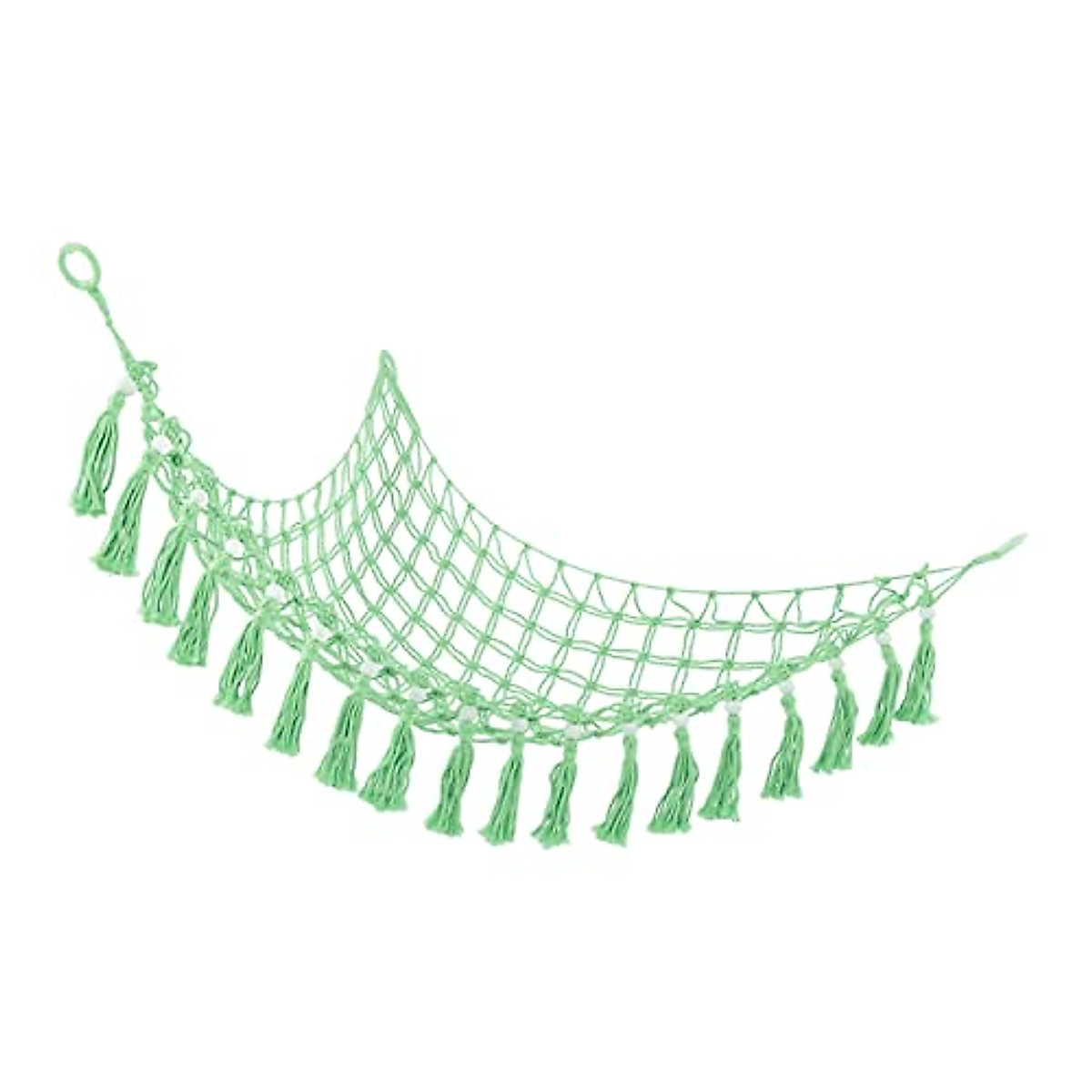 Toy Storage Hammock Tassel Sturdy Cotton Rope Stuffed Animal Storage Net Fruit Green