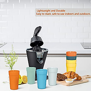 Homestockplus 【Set of 8】 20 Oz Tumbler Cups,Unbreakable Drinking Cups Microwave and Dishwasher Safe BPA Free E-Co Friendly Reusable Cup For Smoothies,Water