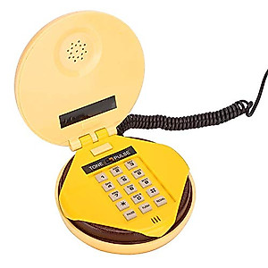 Landline Phone, Hamburger Cheeseburger Burger Phone Telephone Cute Telephones Landline Corded Phone Desktop Phone for Home Hotel Office Decoration Kids Gift