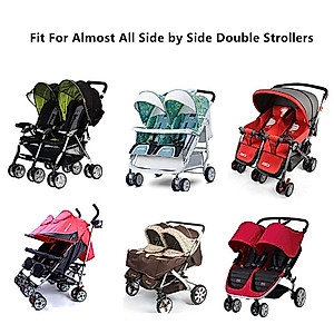 Rain Cover for Double Stroller,Universal Size Weather Shield for Side by Side Double Baby Stroller.