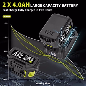RYOJEGK 443Ft-lbs Compact Cordless Impact Wrench Set,600N.m Brushless Impact Gun 1/2 Drive 3-Speed Reversible With 2×4.0Ah Battery & Fast Charger，Llave De Impacto Inalambrico For Car Lug Nuts & Home