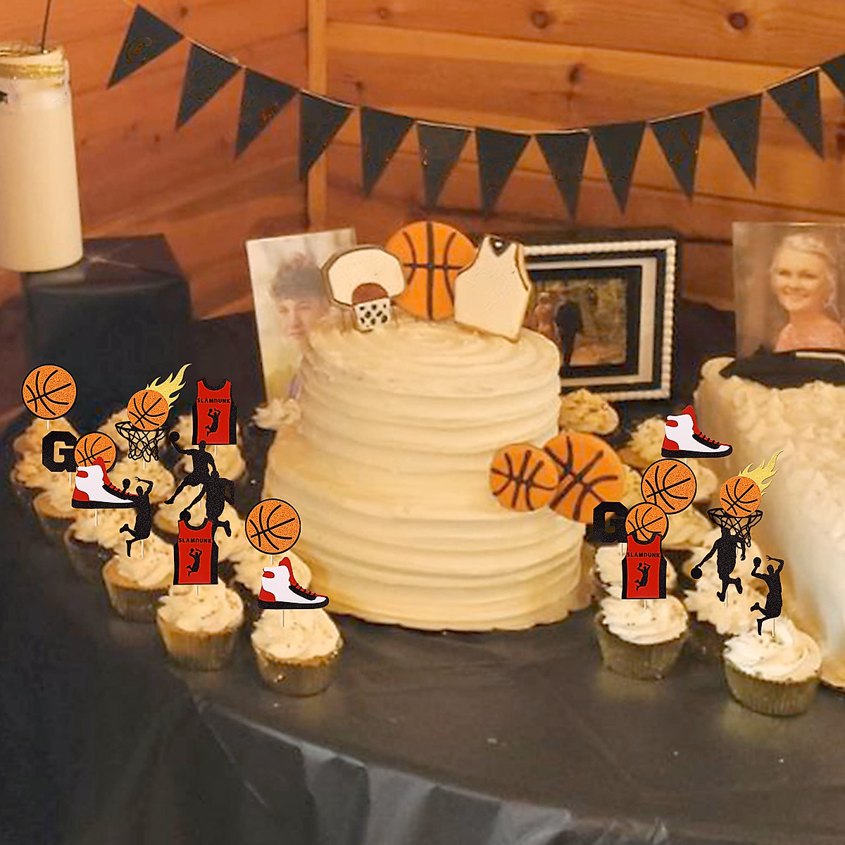 24 Pack Basketball Cupcake Toppers Basketball Player Slam Dunk Basketball Apparel Cupcake Picks Baby Shower Basketball Players Sports Theme Birthday Party Cake Decorations Supplies