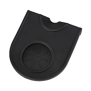 Fdit Coffee Tamper Mat Multi-function Thicken Anti-skid Wear Station Anti-Slip Mat Holder Silicone Espresso Pad(Black)