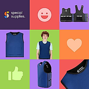 Special Supplies Weighted Sensory Compression Vest for Kids with Processing Disorders, ADHD, and Autism, Calming and Supportive with Adjustable Weight Fit (Small, Blue)