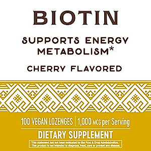Nature's Way Biotin Lozenges, 1,000 mcg per serving, 100 Count
